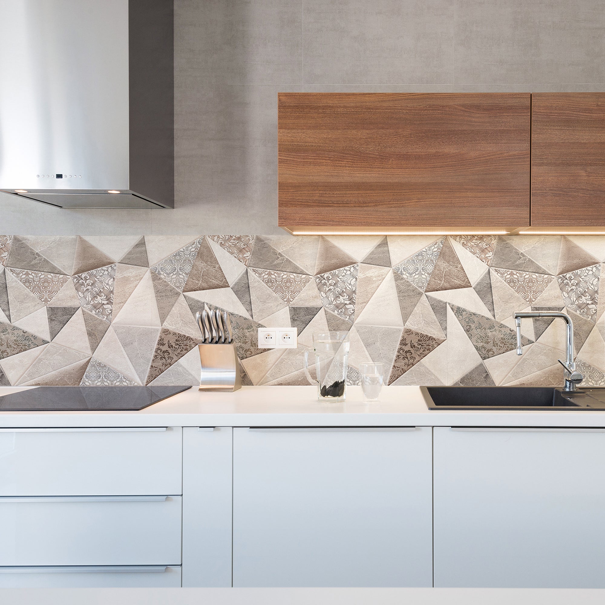 Crédence adhésive en Vinyle Ignifuge Pierres Florales 300x60 cm | Leroy ...