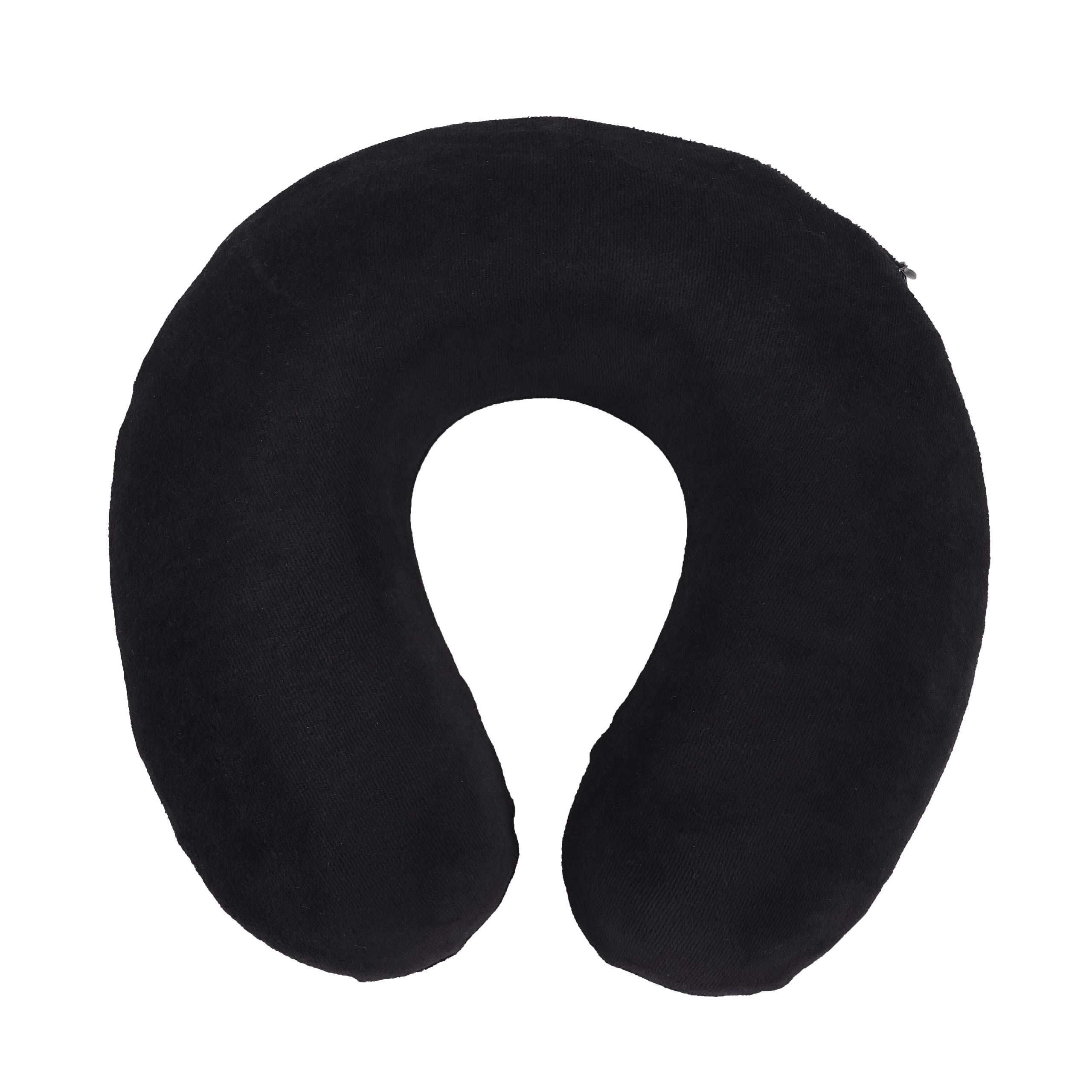 Coussin de voyage oreiller cervical support nuque en velours noir 04 ...