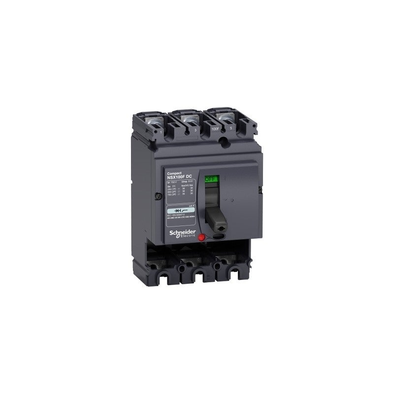 Schneider 438003 Compact NSX100F DC - disjoncteur cc - 3P - 100A - 36kA ...