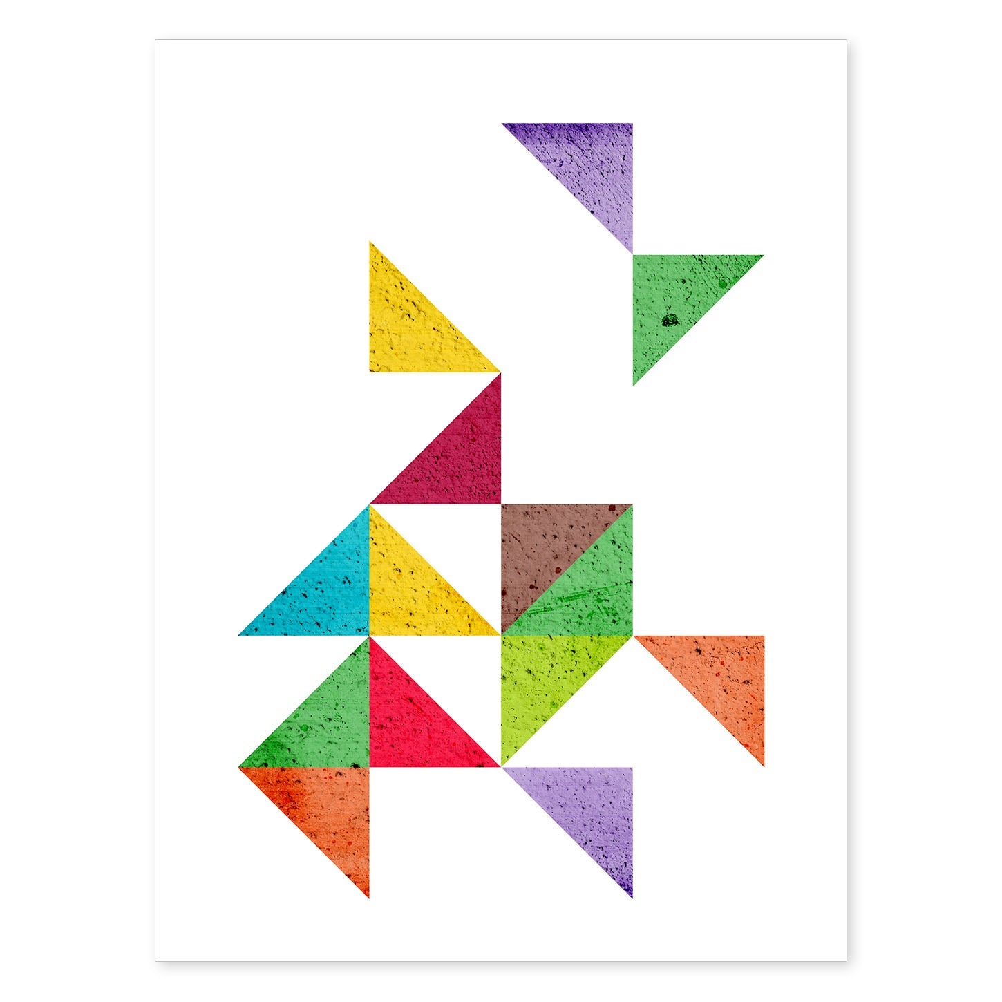Dessin De Géométrie Colorée. Triangles À Tetris, Illustrés De Formes Et ...