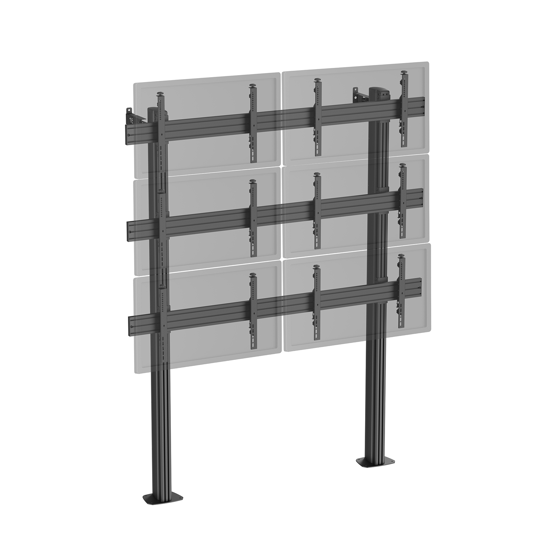 KIMEX - Support TV sur pieds - mur d'images 6 écrans 45''- 55'' à ...