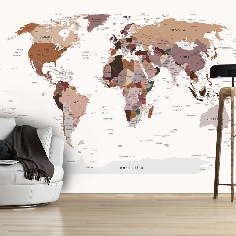 Papier Peint Panoramique Carte Du Monde