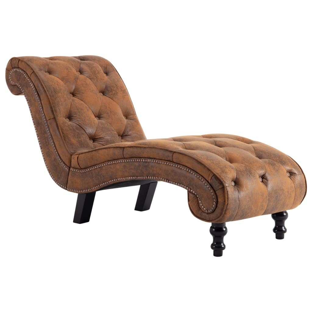 Méridienne en simili cuir suédé marron – ComfortXL | Leroy Merlin