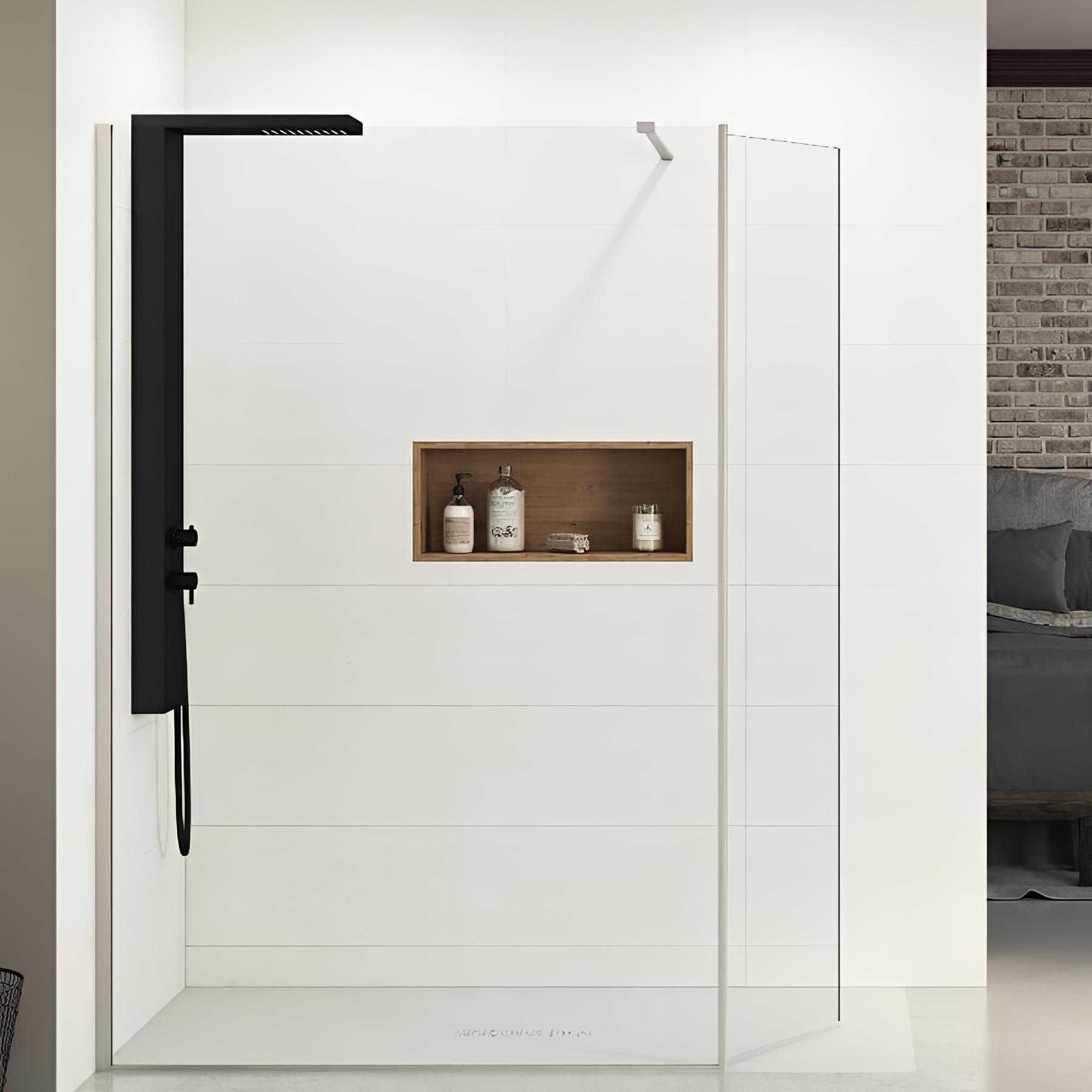 Paroi de douche fixe avec volet pivotant 180° KINEDO EKINOX Duo 80cm ...