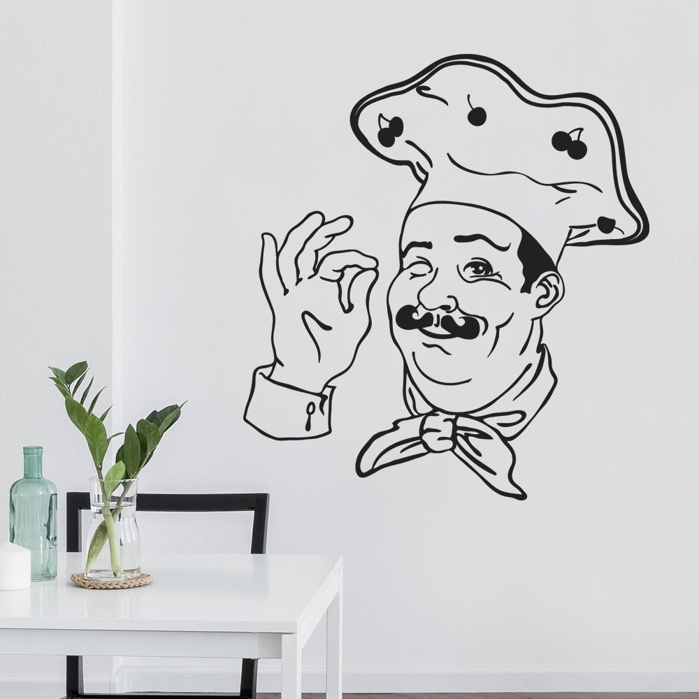 Sticker Mural - Chef Cuisine 3617680105771 - Noir - 87x97 cm | Leroy Merlin