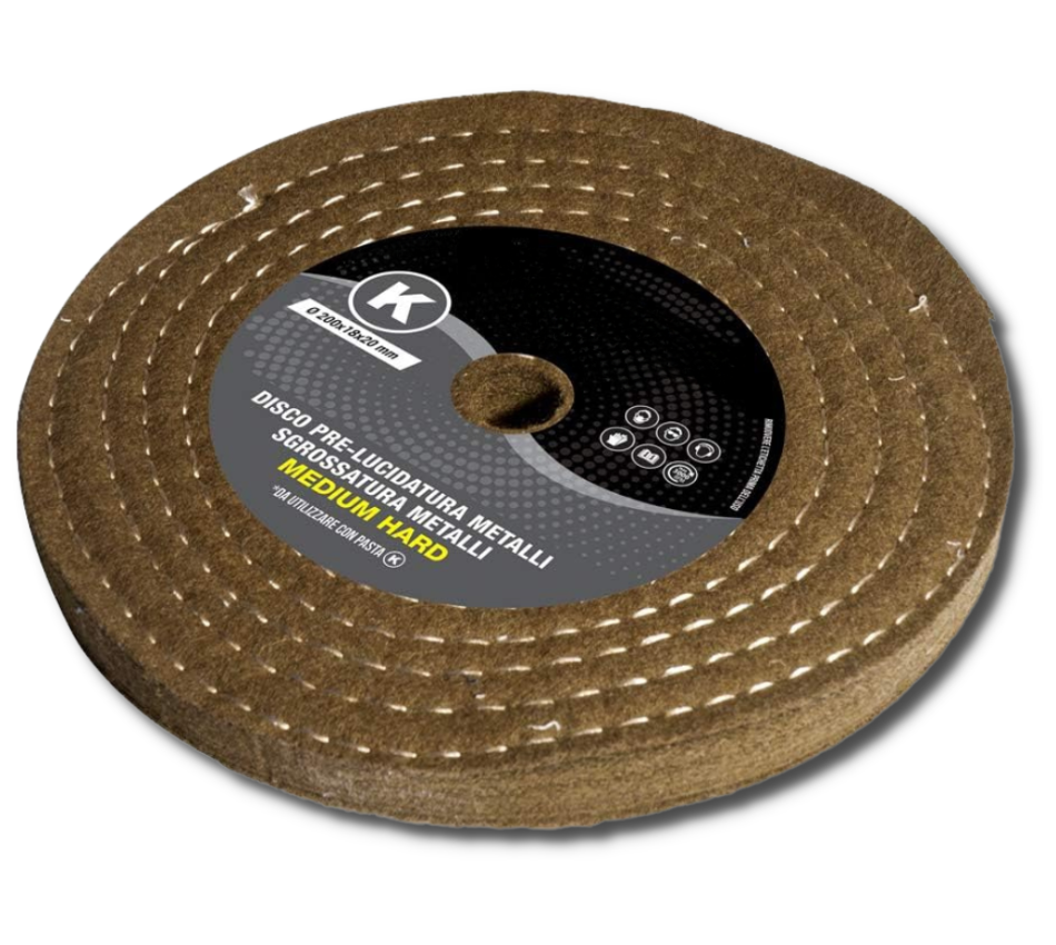 Disque Polissage Laine Feutre Medium Hard 200 mm Métaux Aluminium Acier ...
