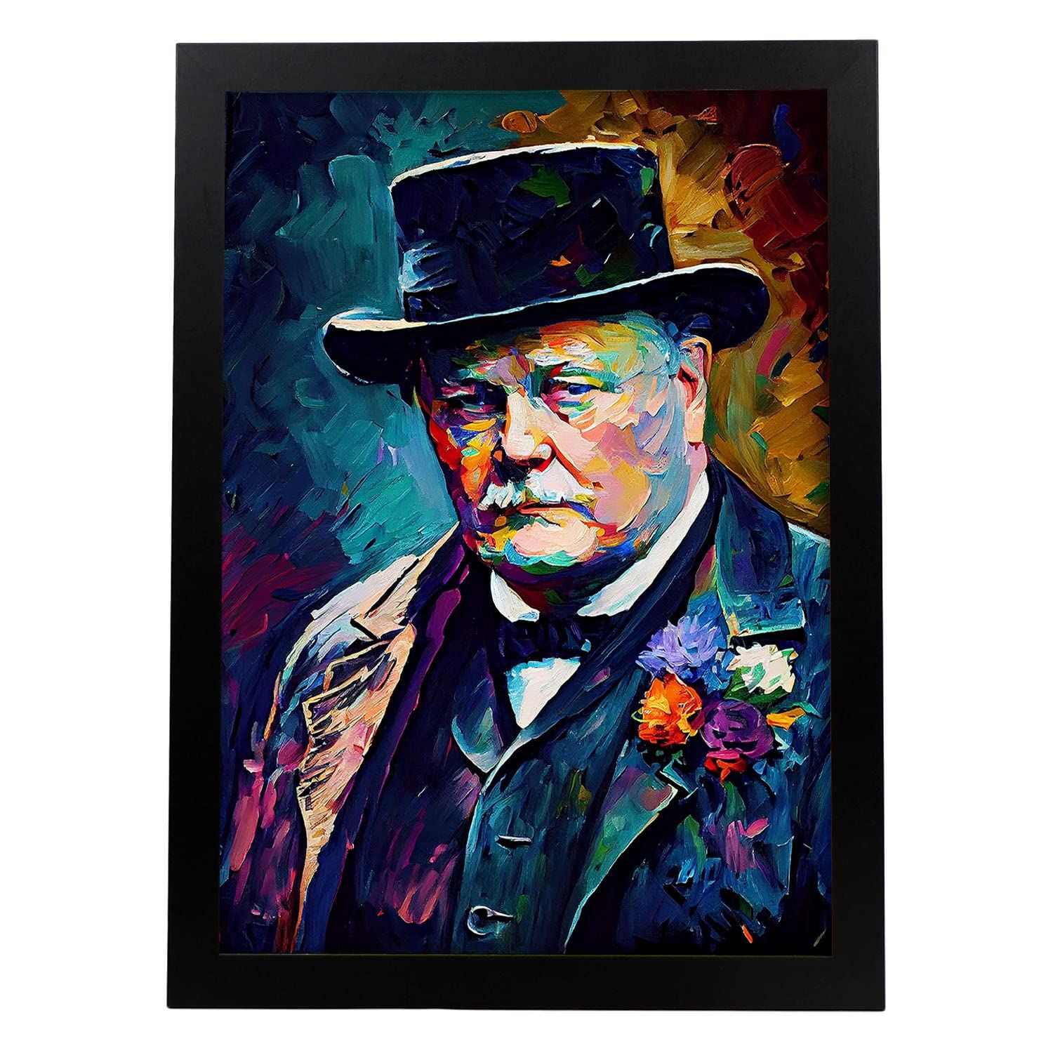 Nacnic Winston Churchill Affiche En Style Portrait En Couleur ... Nacnic Winston Churchill Affiche En Style Portrait En Couleur ...