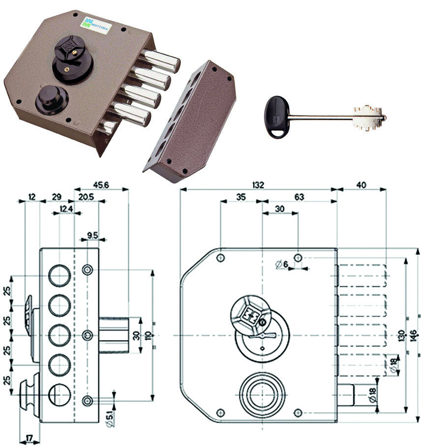 Cerradura de seguridad simple derecha Dm 20510 Mottura | Leroy Merlin