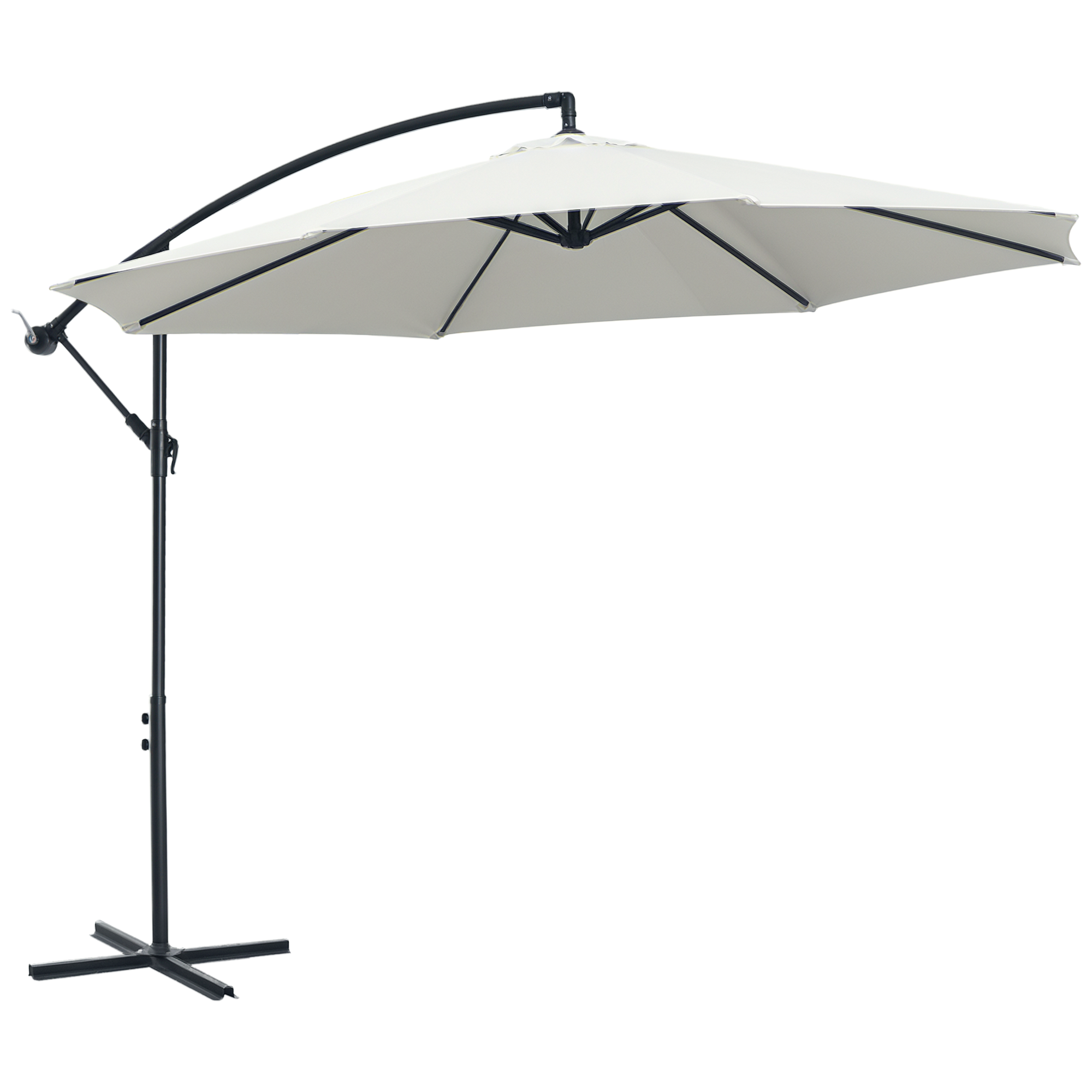 Parasol de jardin Ø295 cm à inclinaison excentrique avec manivelle ...