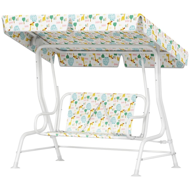 Balançoire de jardin pour enfants, structure en acier, 2 places, charge ...