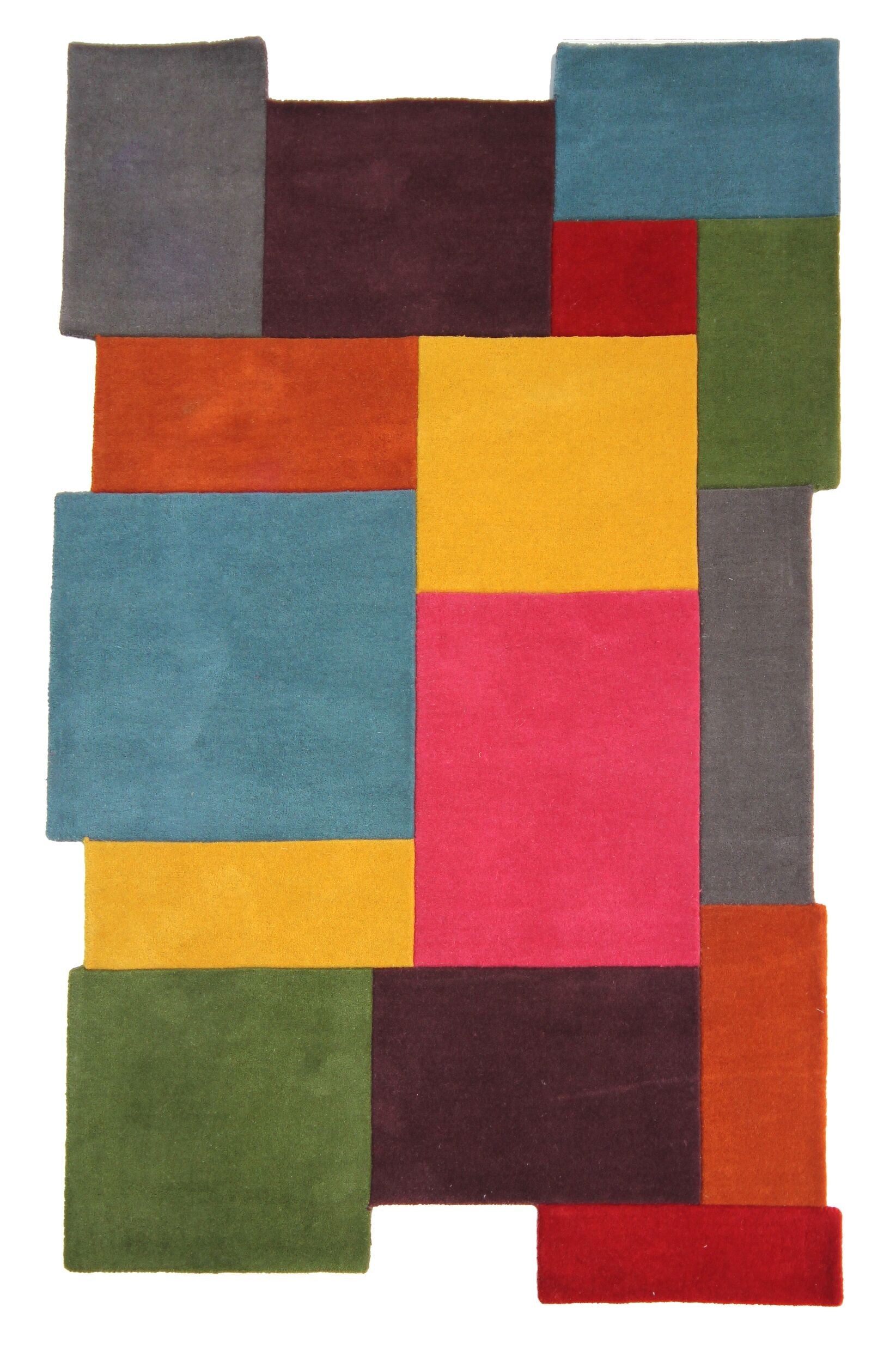 Tapis graphique en laine COLLAGE | Leroy Merlin