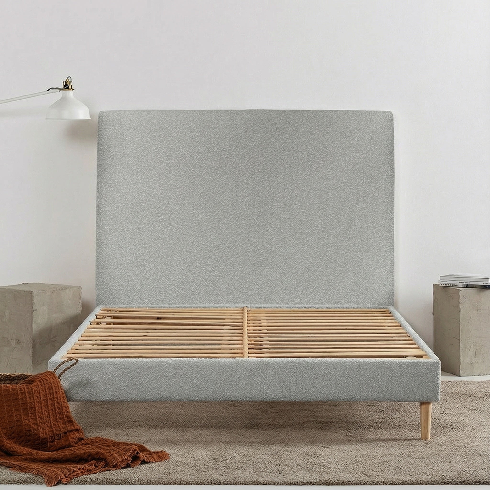 Estructura de cama Ascot Taupe Pies Cónica 160x195 cm | Leroy Merlin