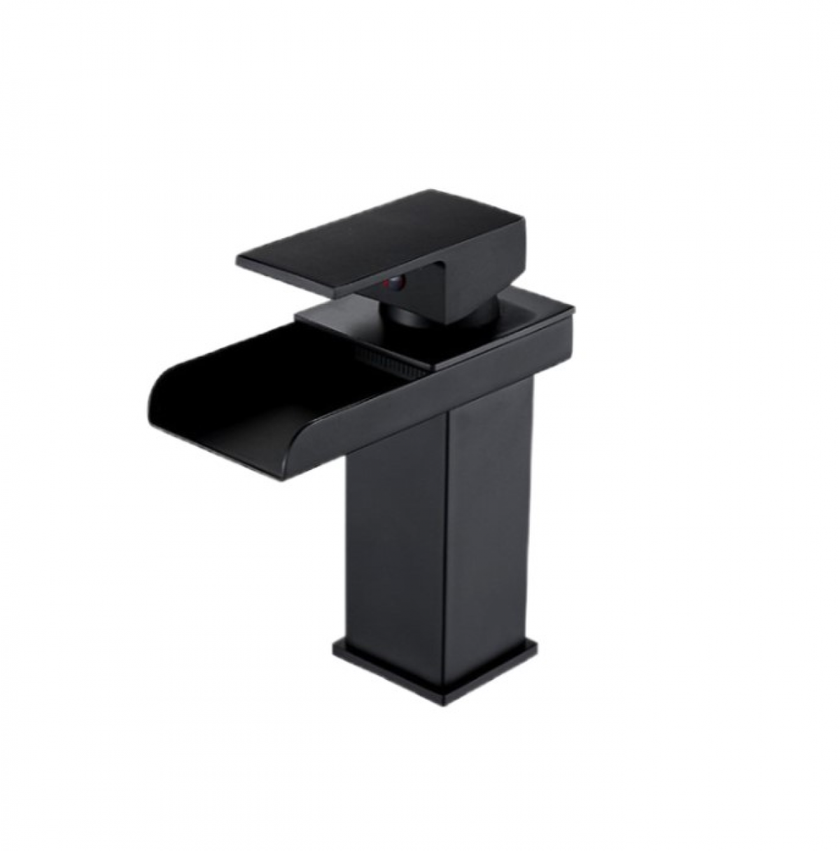 Rubinetto per lavabo a cascata nero opaco, acqua calda e fredda ...