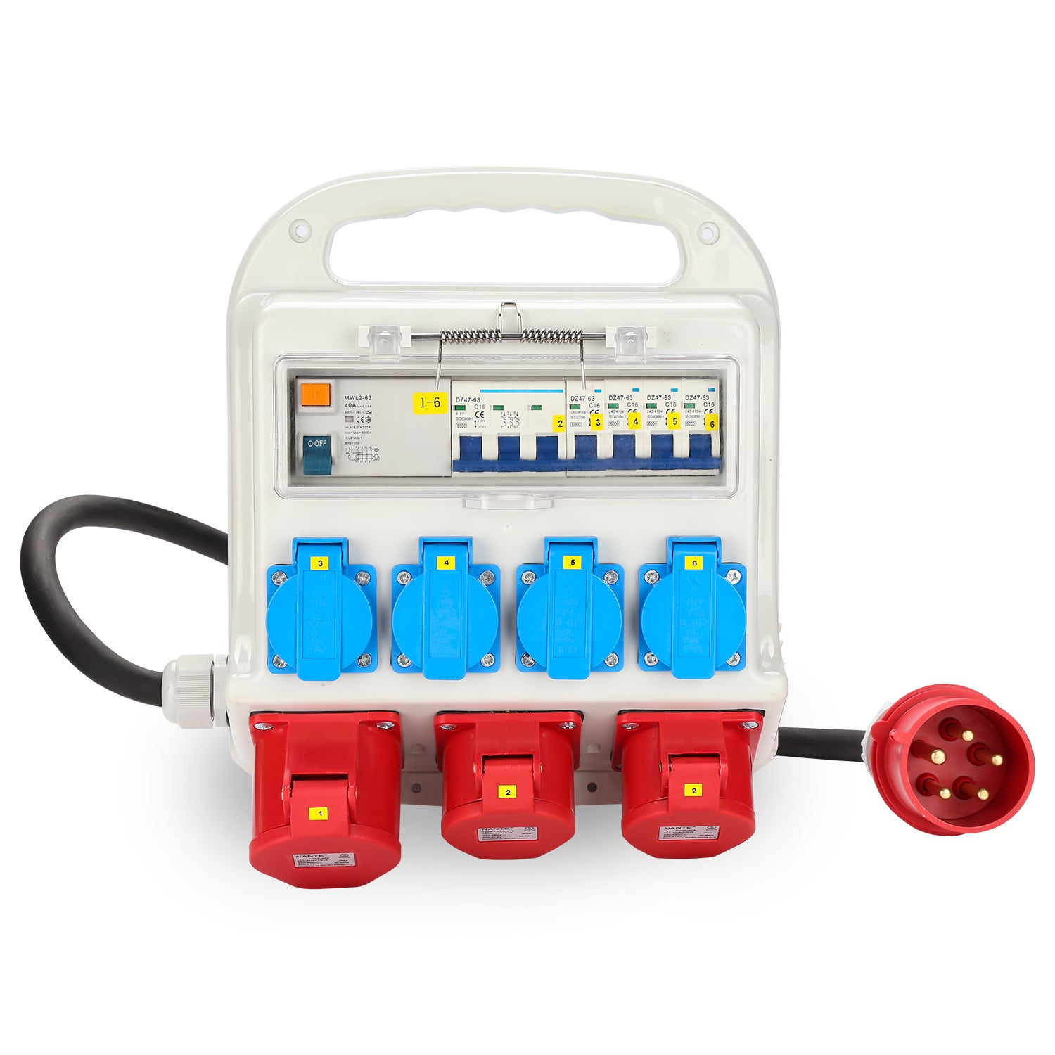 Coffret de Chantier Monophase Repartiteur de Courant Mural Coffret Electrique de Chantier 2x400V ...