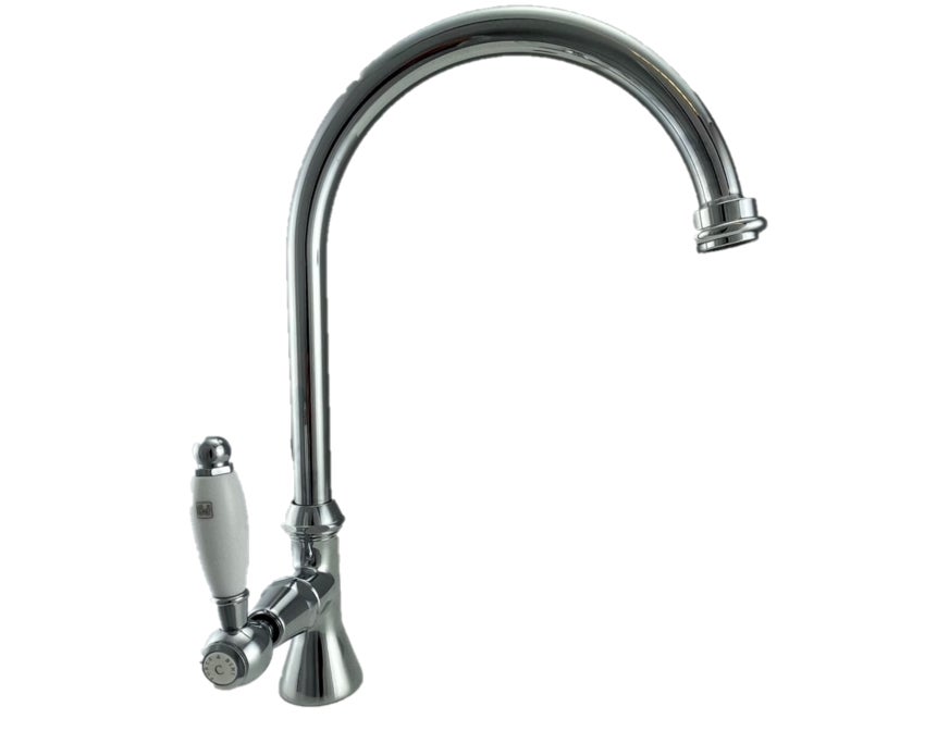 PB Classic Robinet de lavabo avec levier blanc eau froide avec bec rond ...