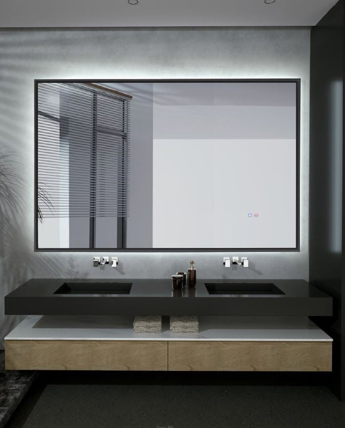 Espejo negro led Ledimex California - 140 x 80 | Leroy Merlin