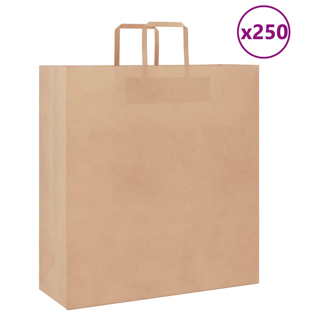 Sacs en papier kraft 250 pcs，Sacs kraft avec poignées marron 45x17x48 ...