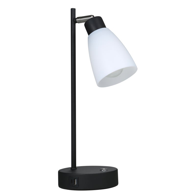 Lampe de table industrielle, ports USB et Type-C, luminosité réglable ...