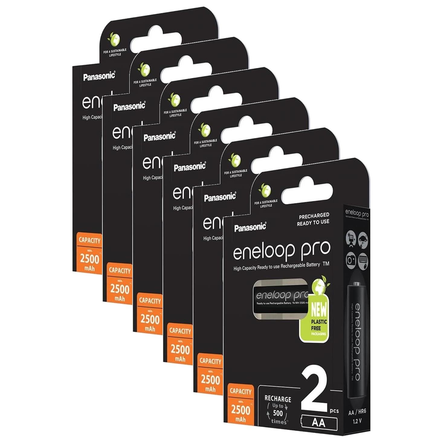 Eneloop Pro Pack 2 Piles Rechargeables Mignon 2500mAh AA Ni-MH x 6 ...