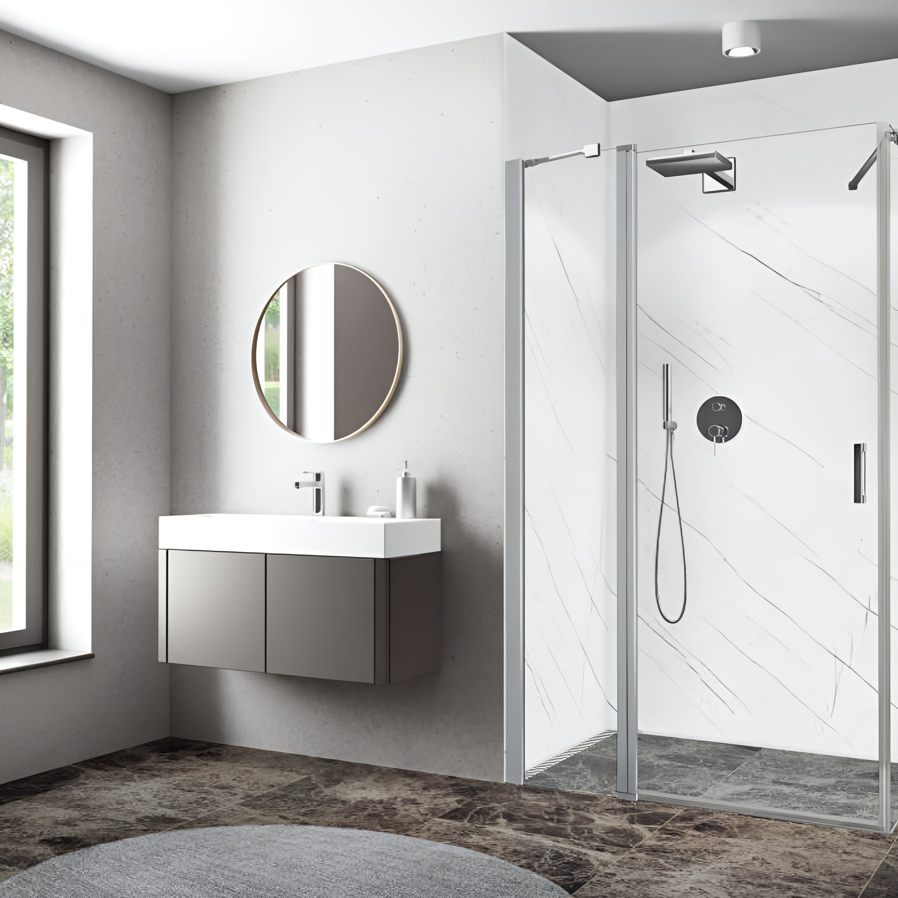 Pared de ducha giratoria anchura 120 cm altura 200 cm perfil plata ...