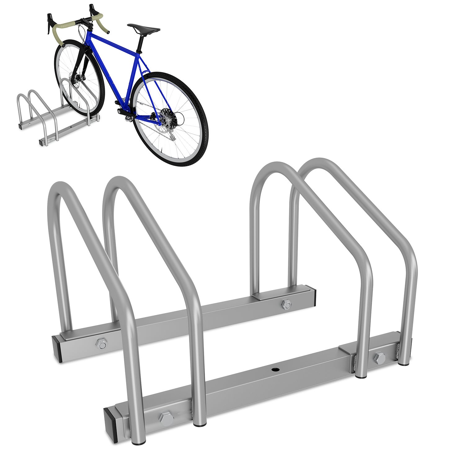 Support à vélos pour 2 vélos, L.41 x l.32 x H.26 cm, Range Vélo au Sol ...