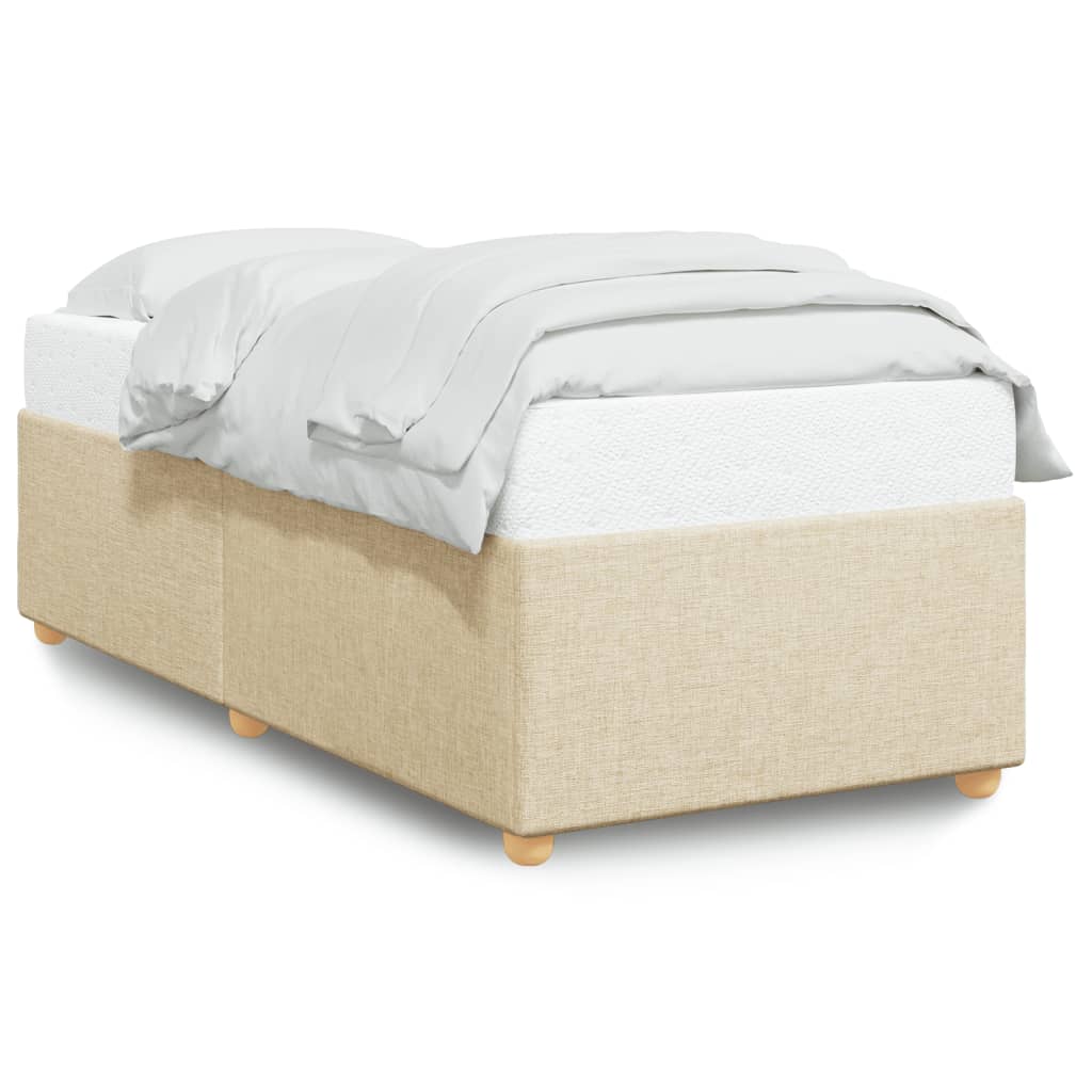 Lit Adulte | Lit simple | Cadre de lit Crème 90 x 200 cm Tissu CFW42908 ...