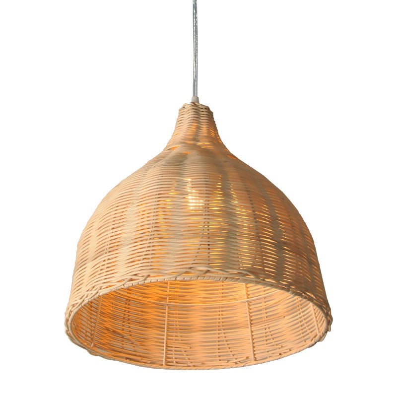Suspension: Lustre en Rotin et Bambou avec Cadre Métallique, Design ...