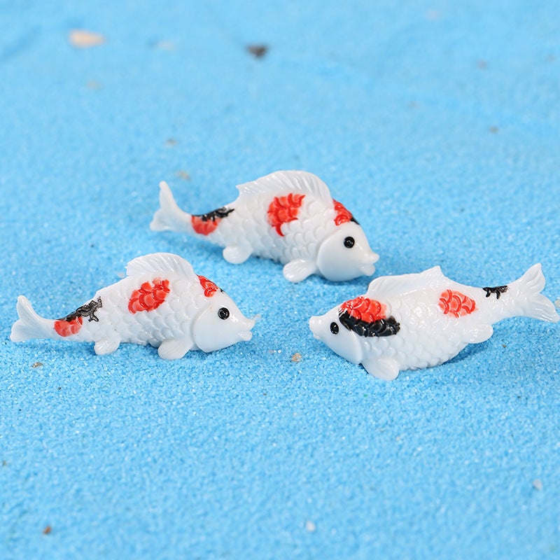 Statue Miniature de Mini poisson rouge en résine, 30pcs, modèle Animal ...