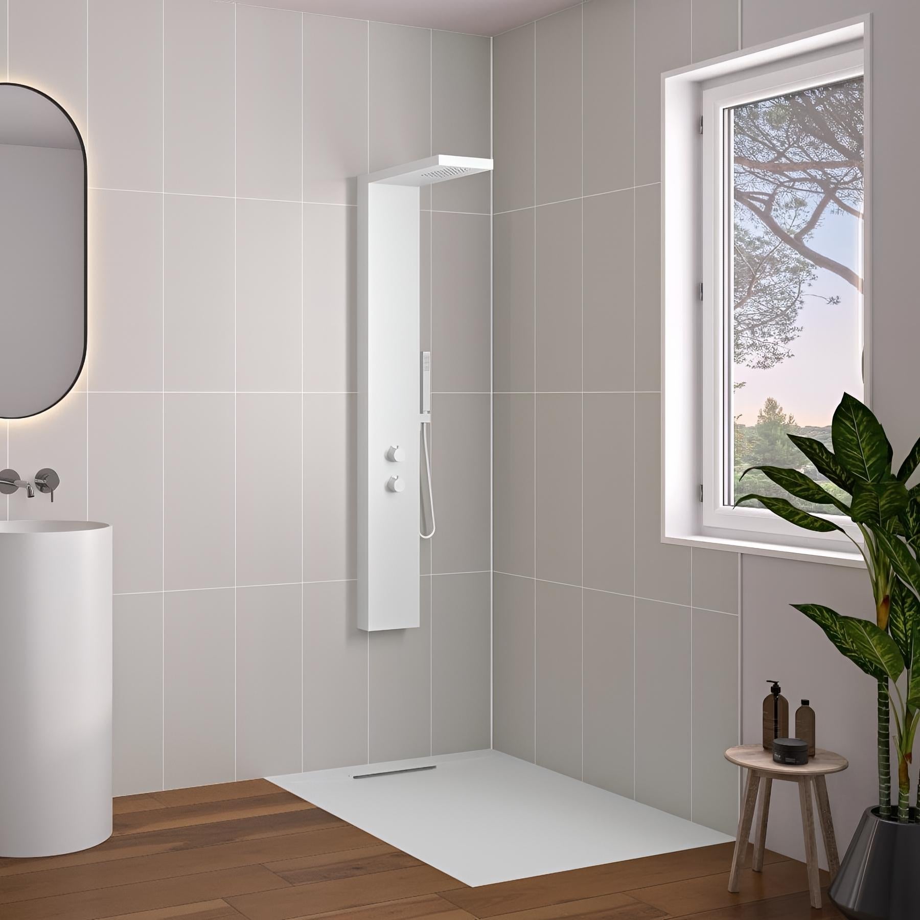 Panel de pared para baño Kinéwall Diseño 3 mm 100x250 faience tela ...