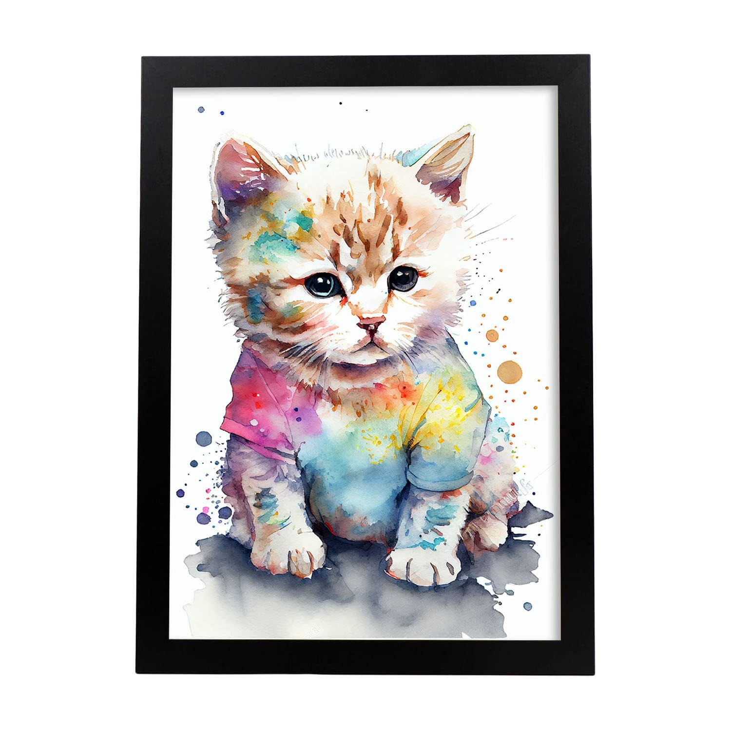 Nacnic Poster Di Gattino Arcobaleno In Stile Acquerello Illustrazioni ...