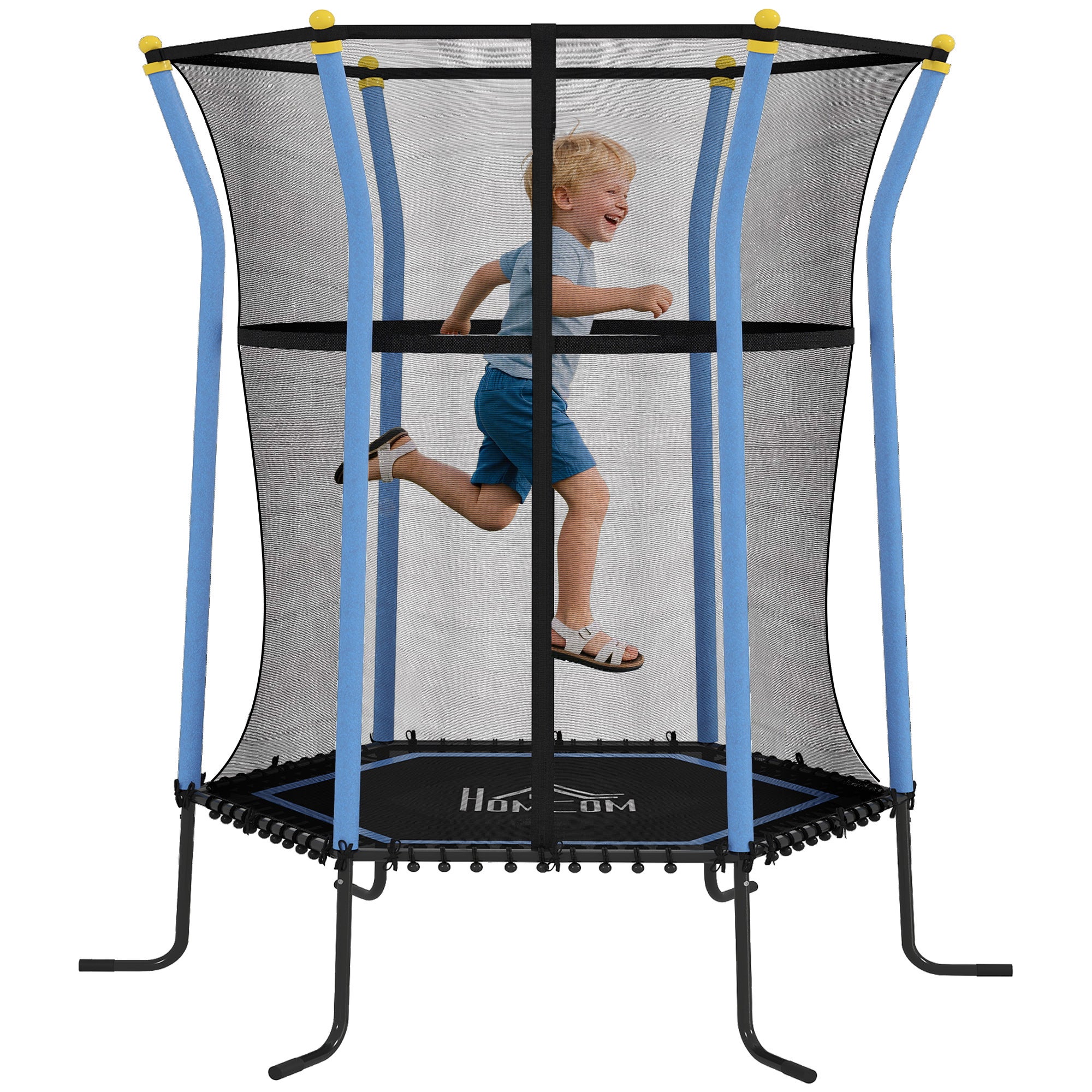 Kids Trampoline Mini Bouncer with Enclosure Safety Net For Ages 3-10 ...
