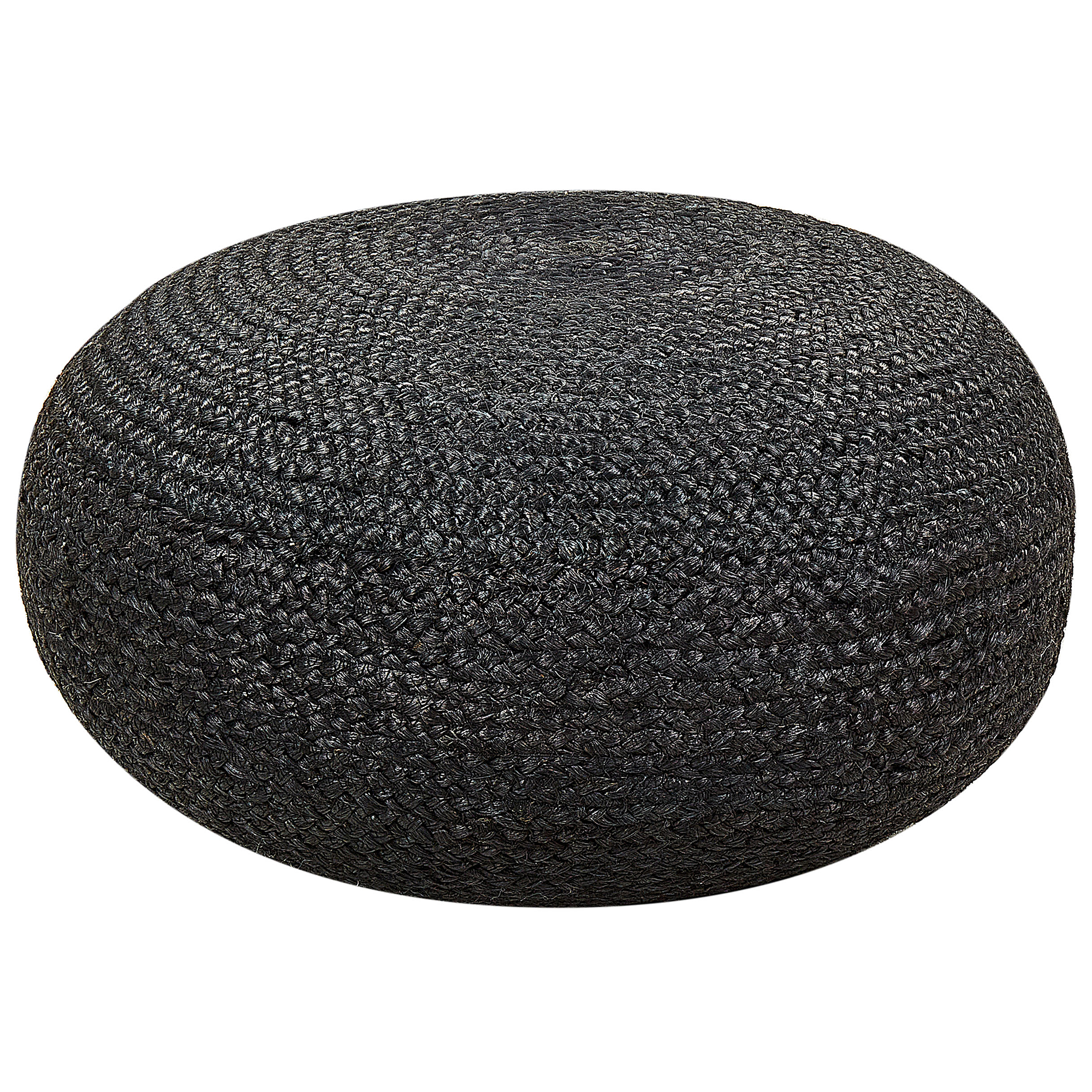 Beliani Puf de yute negro ⌀ 50 cm TIFELT | Leroy Merlin