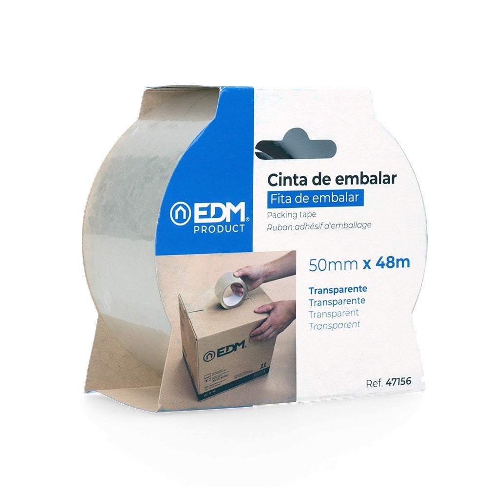 Cinta de Precinto Transparente 48 Micras 50m x 50mm EDM | Leroy Merlin