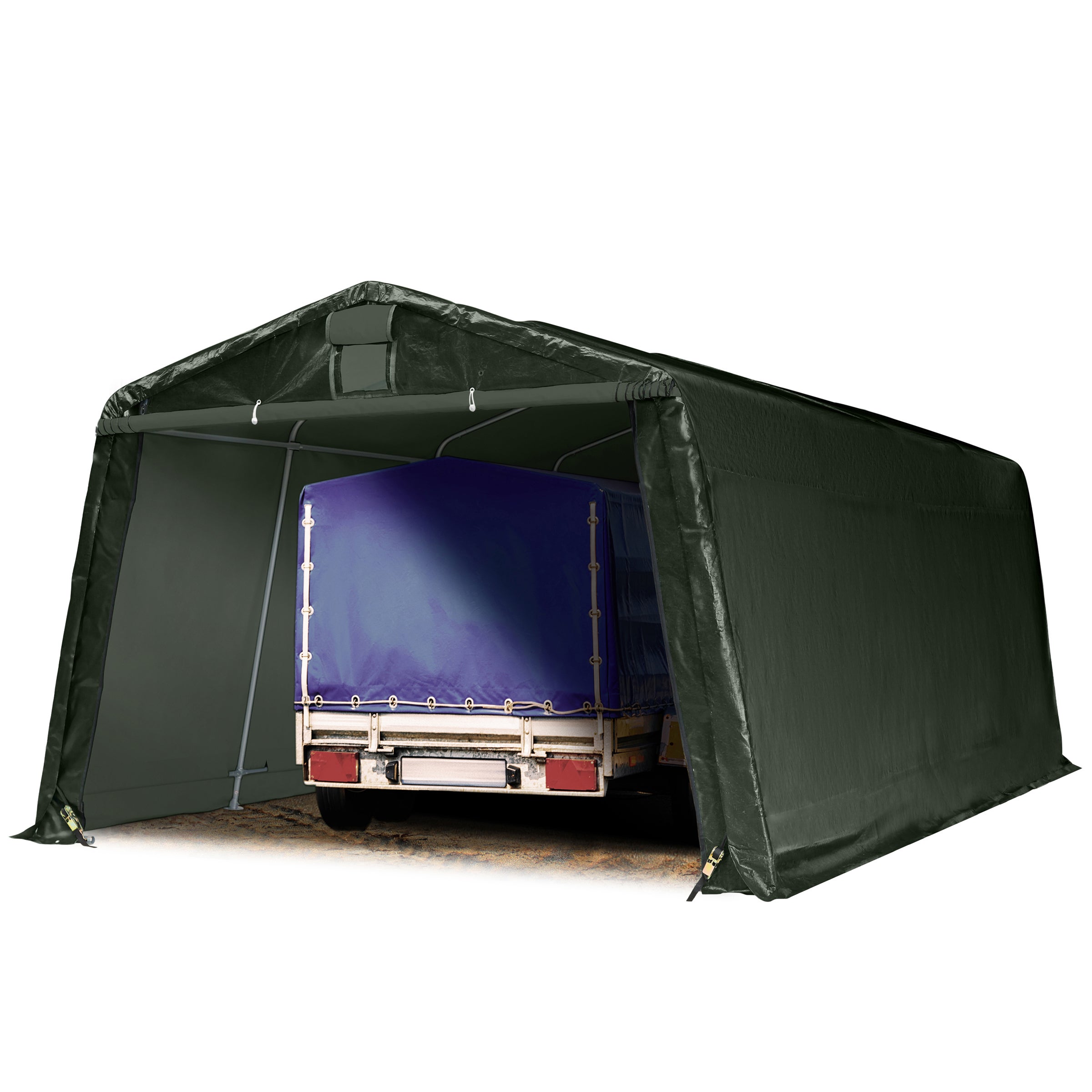 TOOLPORT Tendone Garage 3,3x4,7 m verde PE 600 N Costruzione Stabile in ...