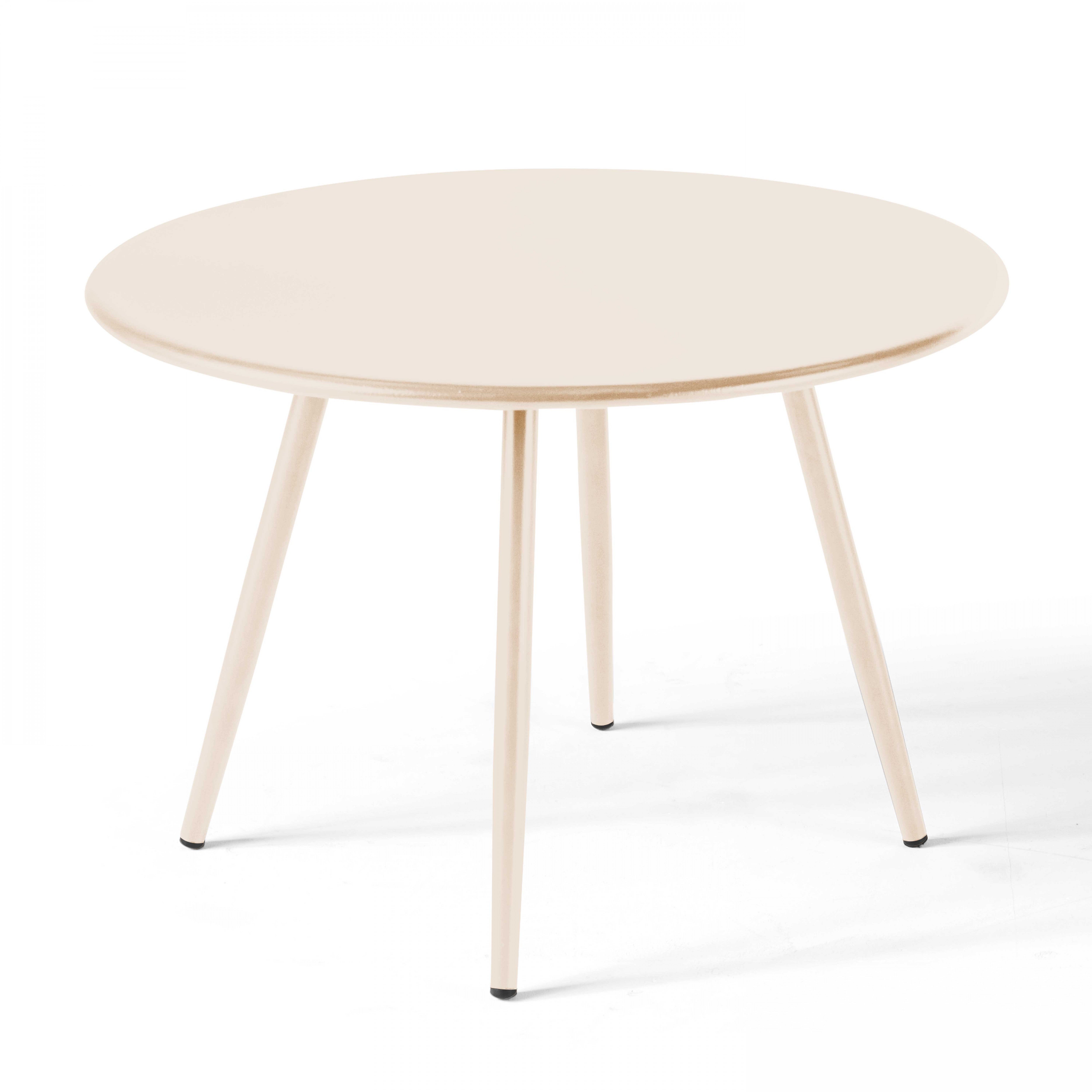 Table basse de jardin ronde en métal ivoire 40 cm , Palavas - Oviala ...