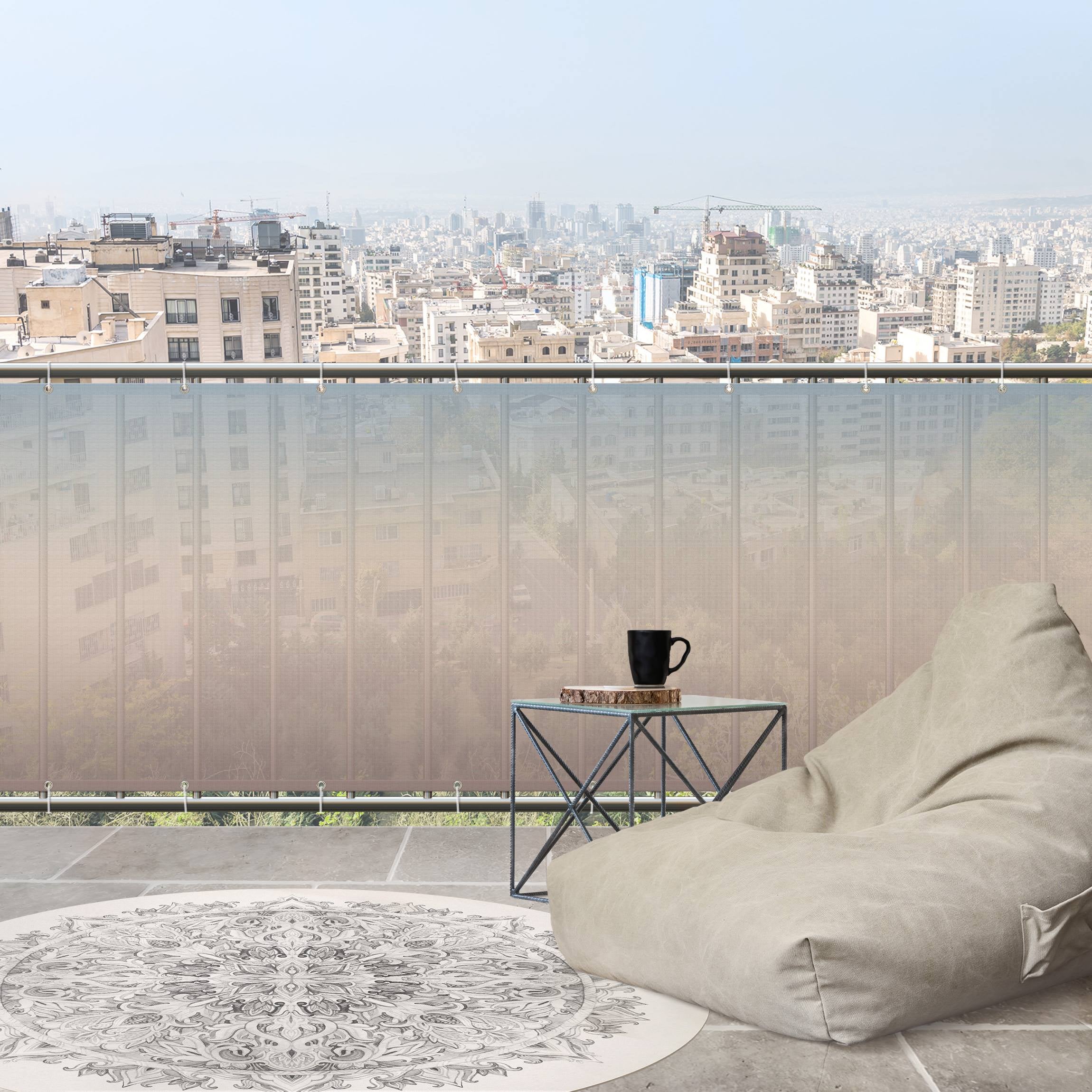 Pantalla de privacidad para balcón - Blueish Beige Colour Gradient 800 ...