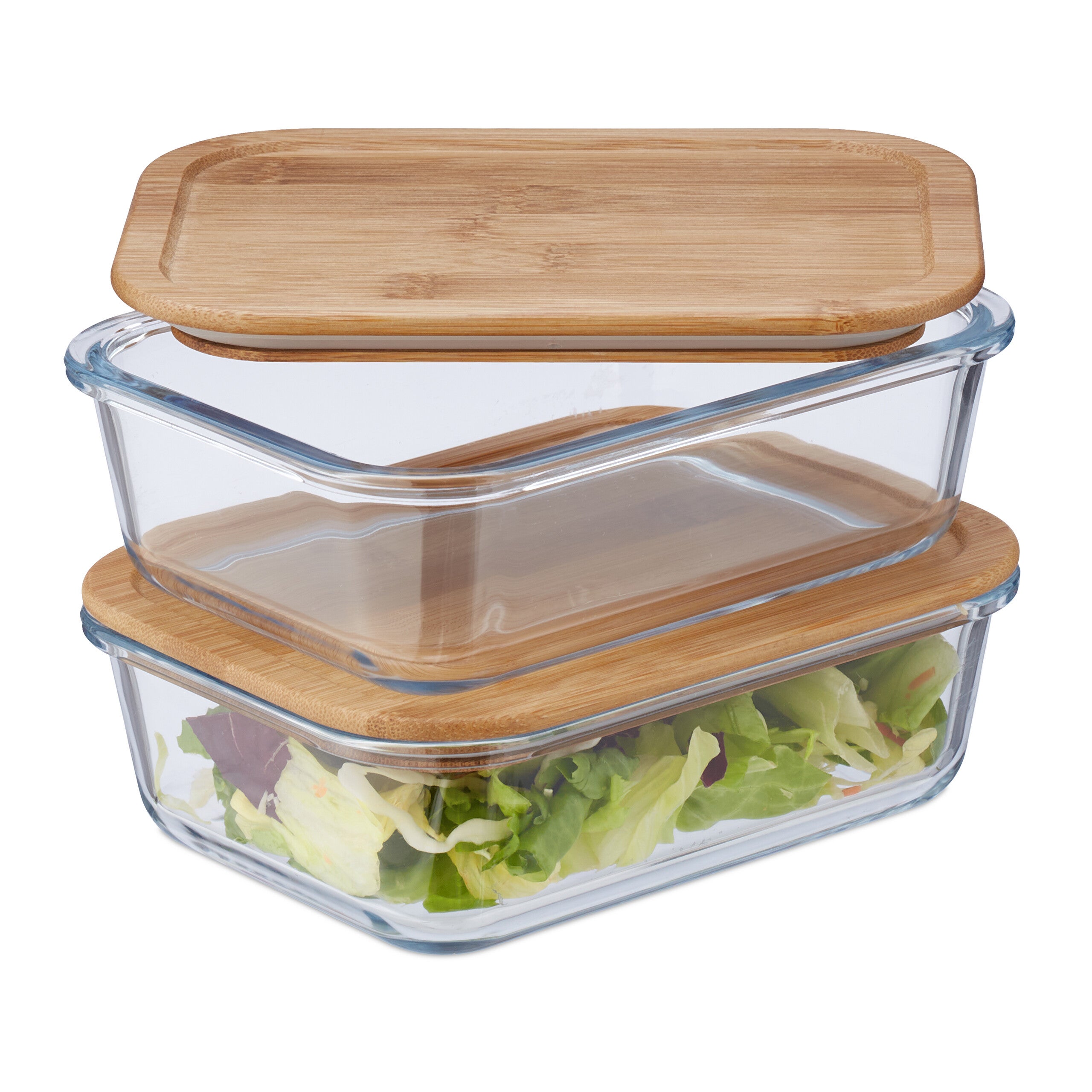 Relaxdays Récipients en verre avec couvercle, lot 2, 800 ml chacun ...