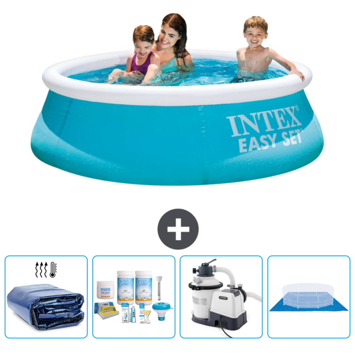 Piscine Gonflable Ronde Easy Set Intex - 183 x 51 cm - Bleue - Incluse Accessoire CB59 | Leroy ...