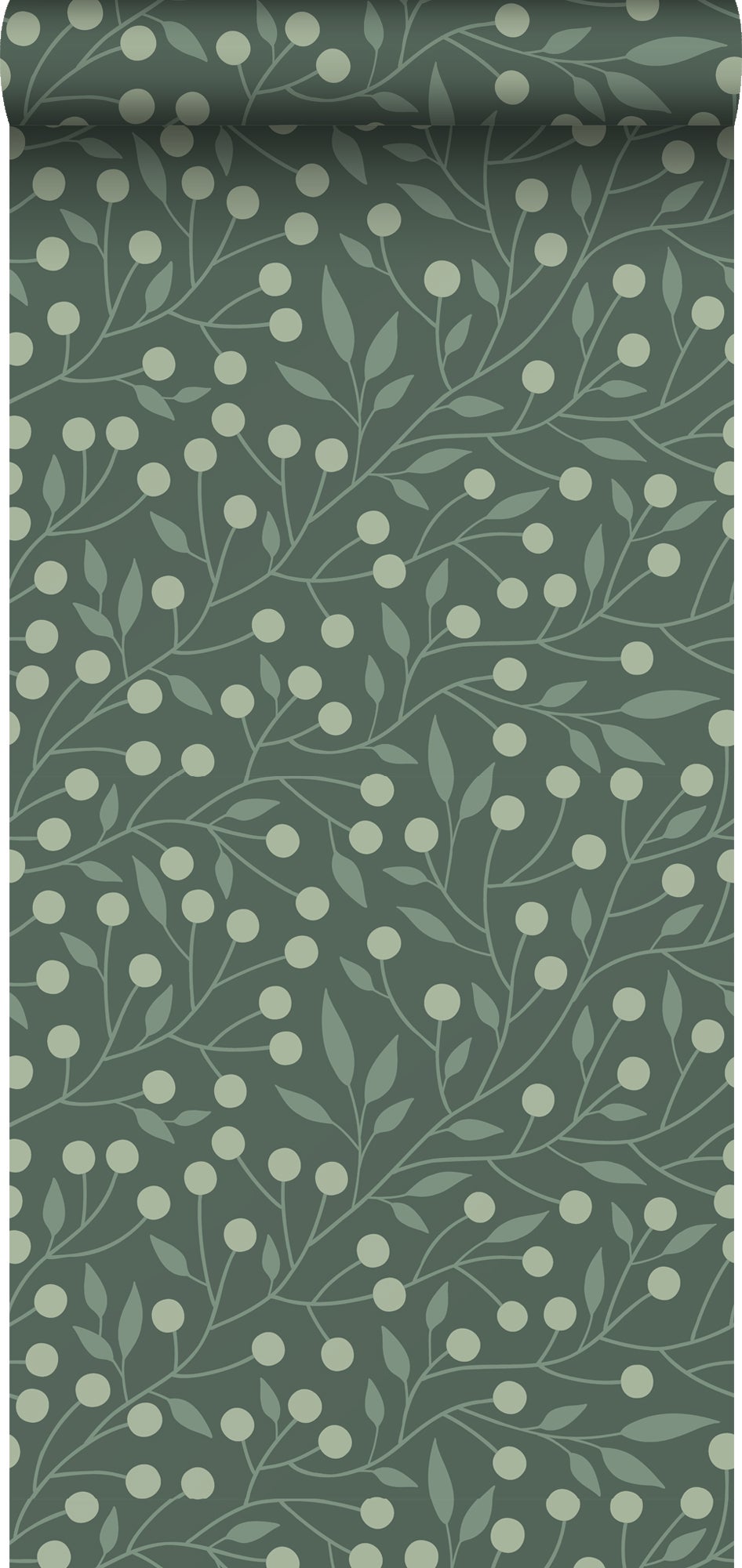 Papier Peint intissé fleurs vert foncé - 50 x 900 cm - ESTAhome | Leroy ...