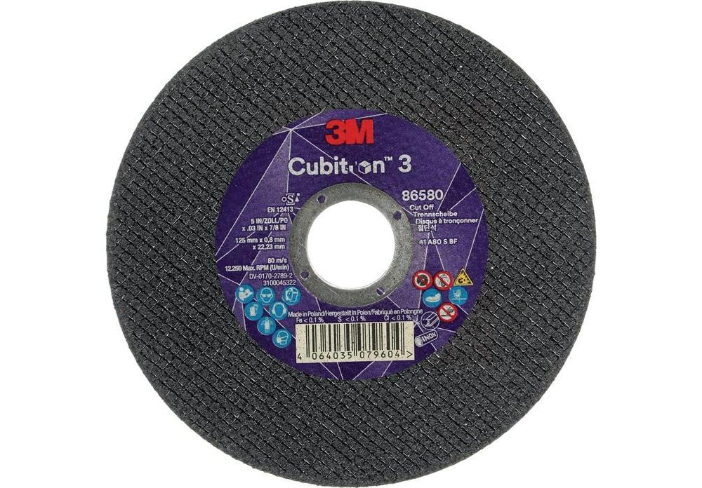 3M Disque à tronçonner Cubitron™ 3 D125x0,8 mm droit ™ Cubitron™ 3 ...
