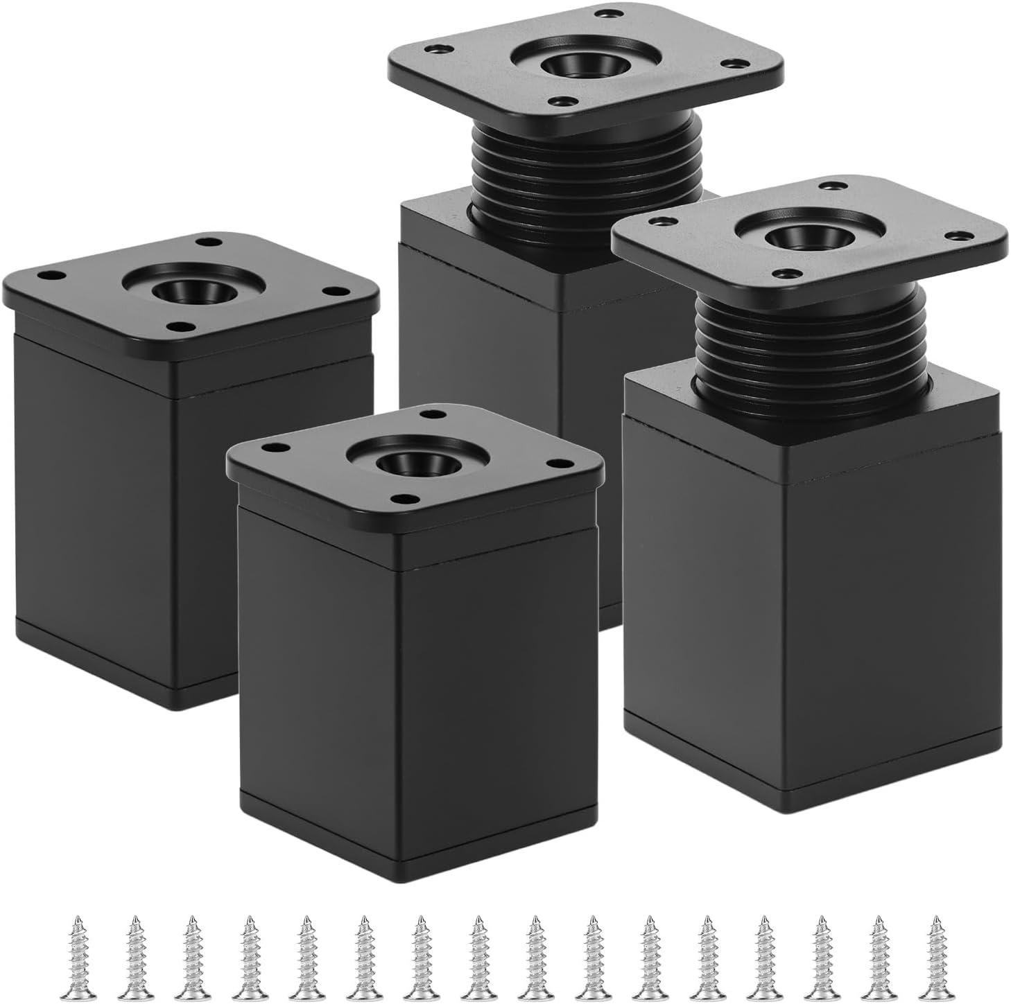 Juego de 4 Pies de Mueble Ajustables de Aluminio, 40x40x60mm, Ajuste de ...