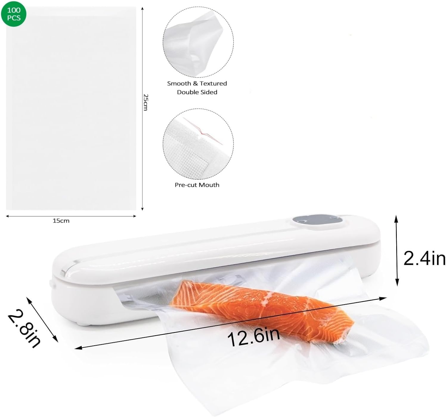 Selladora al vacío 5 en 1 para alimentos, con modos seco y húmedo ...
