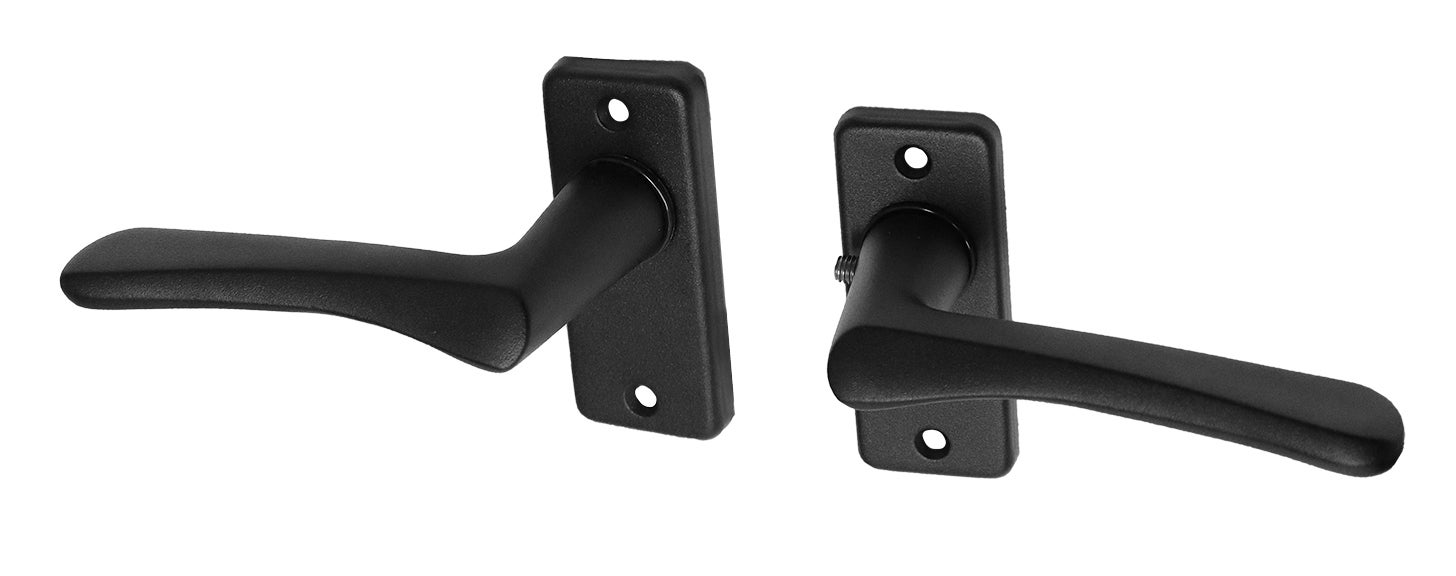 Wovar Poignée de porte noire sur rosace rectangulaire modèle papillon ...