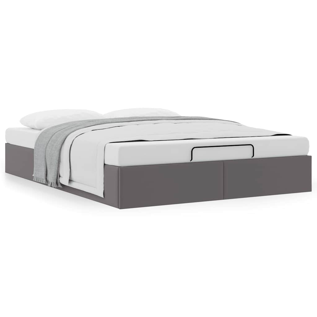 Lit double，Lit adulte，Cadre de lit ottoman sans matelas gris 140x200 cm ...