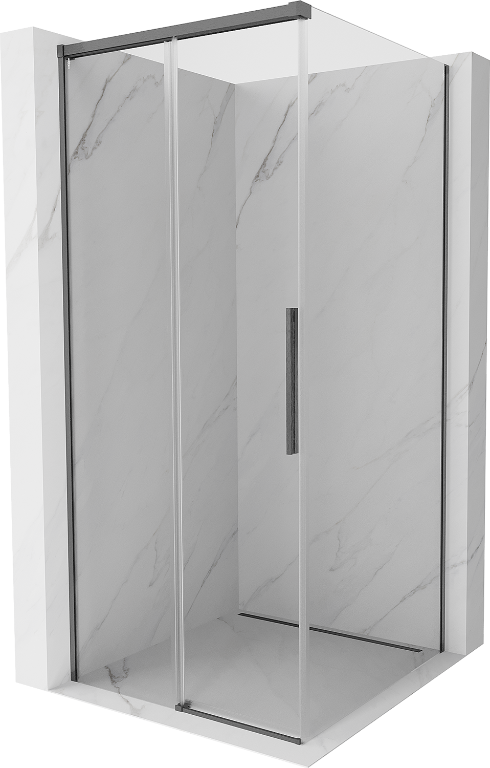 Mexen Rox cabine de douche coulissante 95 x 95 cm, transparent, gris canon brossé - 8C2-095-095 ...