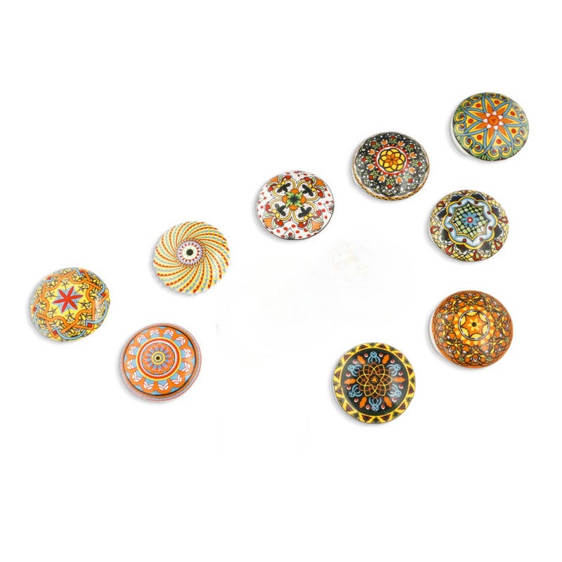 Poignées en céramique - Lot de 9 - 3,9 x 3,9 x 2,8 cm - Boutons de ...
