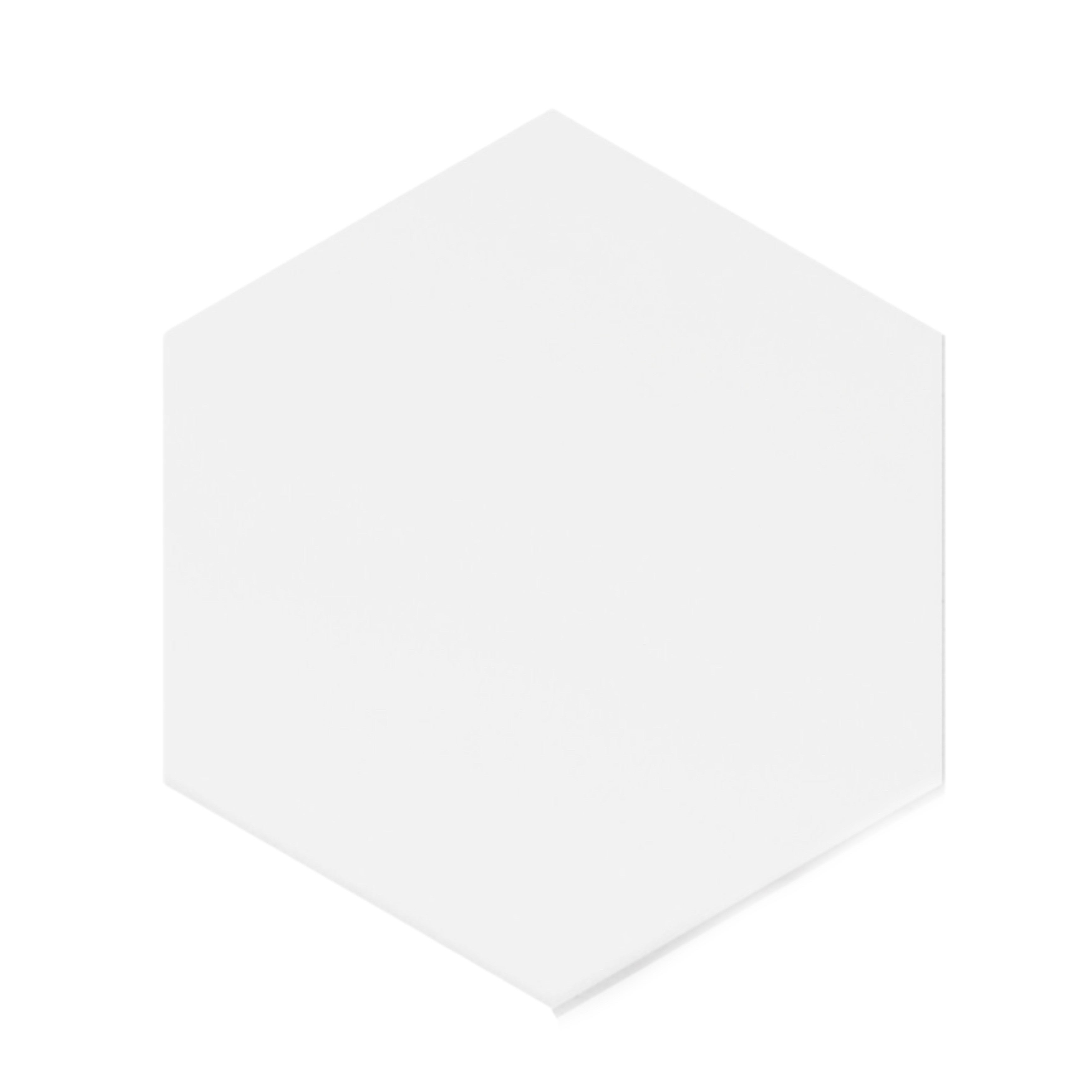 Carrelage sol / mur hexagonal uni blanc 17,5x20 cm COIMBRA WHITE 30631 ...