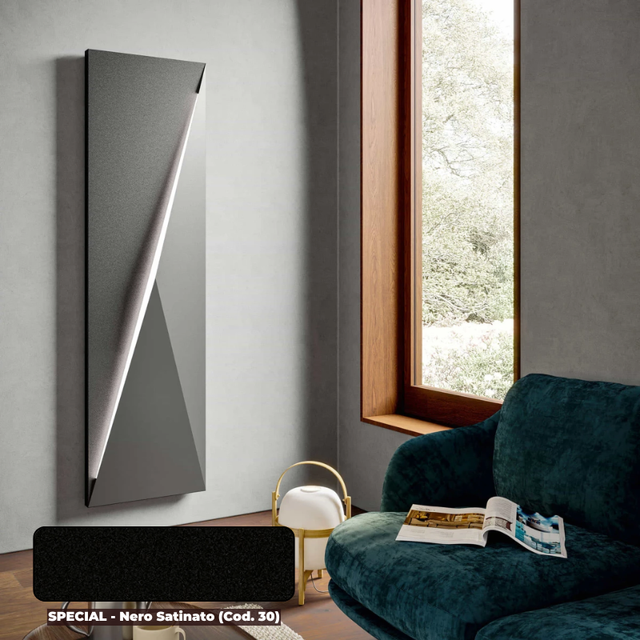 Radiateur design électrique vertical connecté 750W noir satine POLYGON ...
