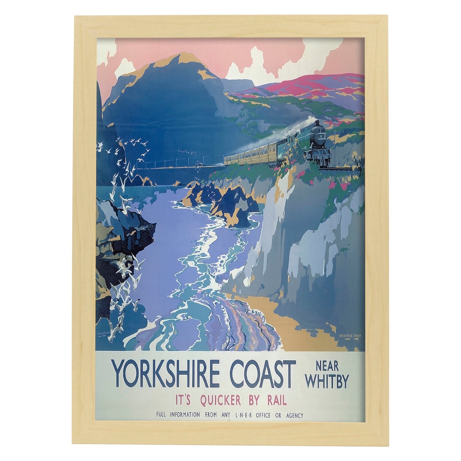 Poster Vintage De Yorkshire. Con Imagenes Vintage Y De Publicidad Antigua. Marco Blanco - A3 ...