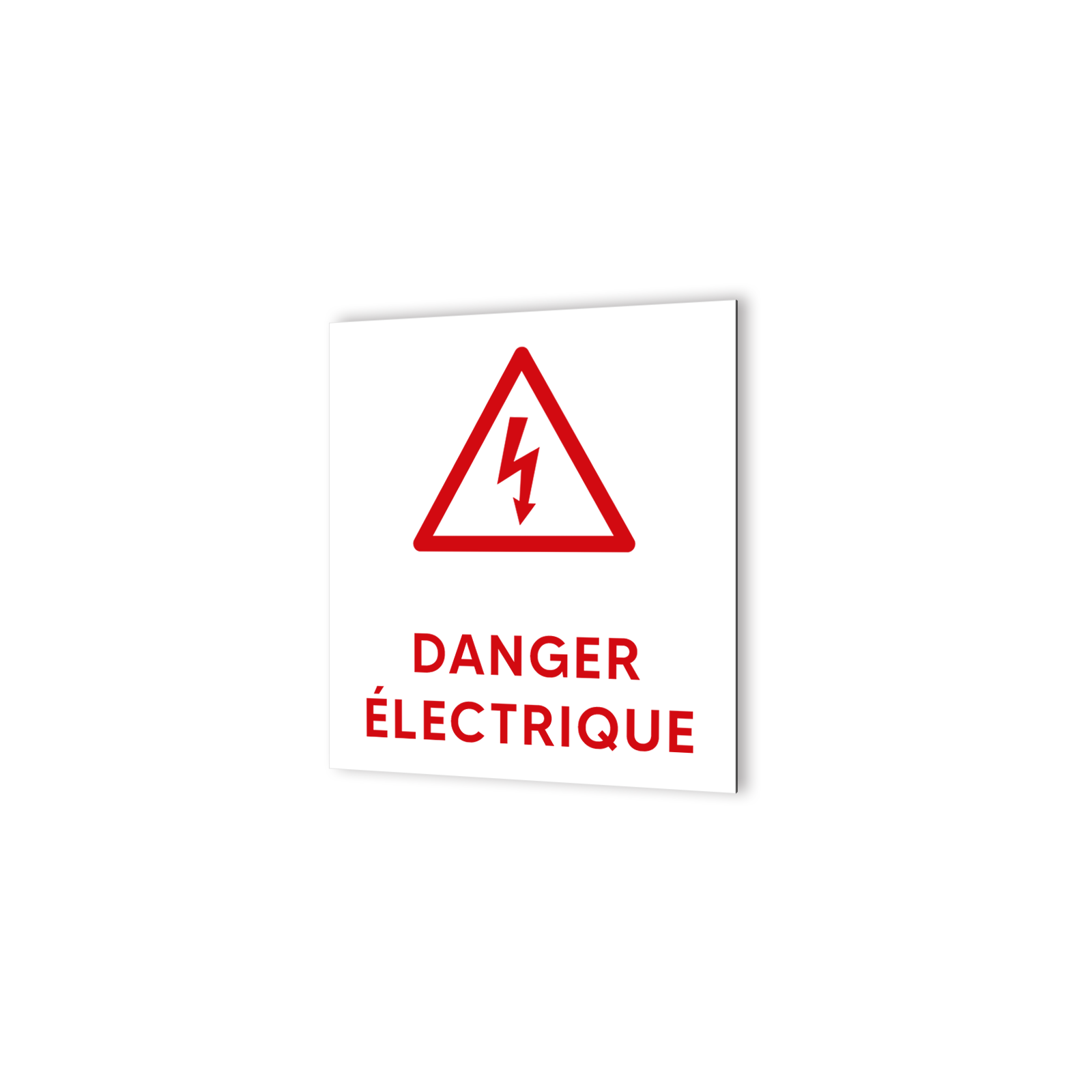 Pictogramme Danger Électrique - Panneau signalétique Dibond blanc ...